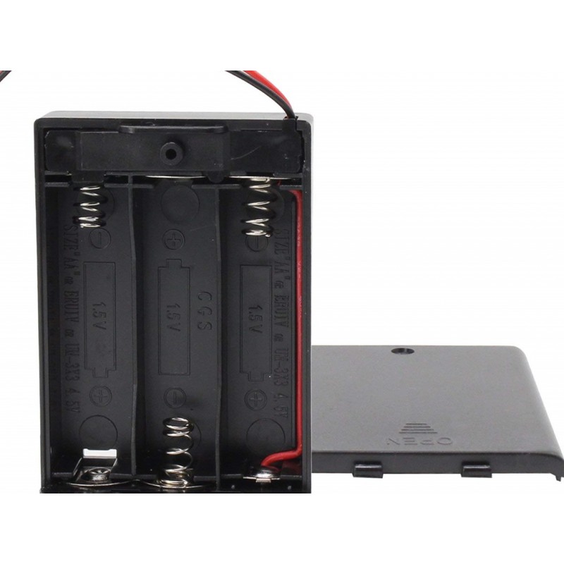 Plastic Covered Battery Cell Holder For 3 X Aa Battery With On Off Switch