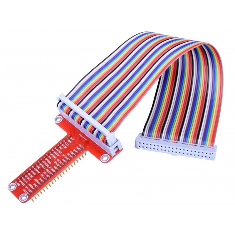 T Type Gpio Breakout Board With 40 Pin Cable For Raspberry Pi